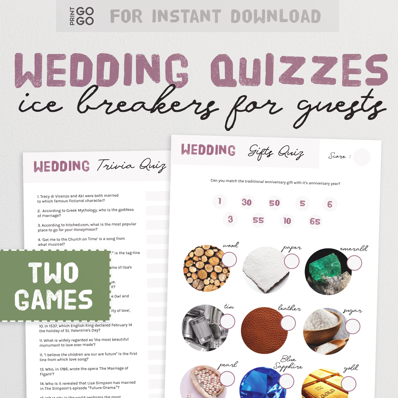 Wedding Trivia - General Knowledge + Wedding Gifts Quizzes for Guests ...