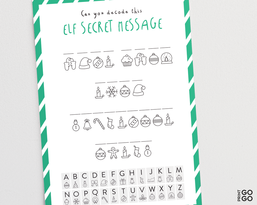 Coded Secret Elf Messages - Fun Christmas Activity for Kids! – Print GoGo