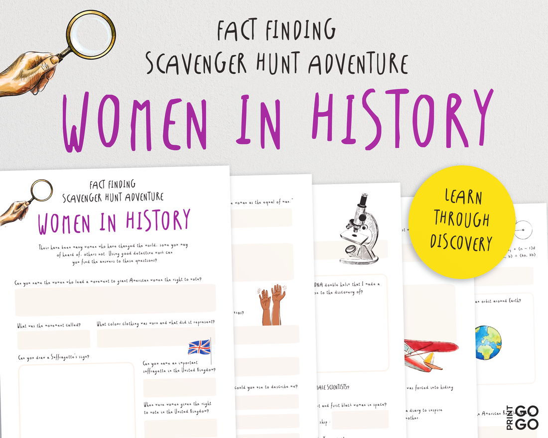 Women In History - A Fact Finding Scavenger Hunt Adventure for Kids ...