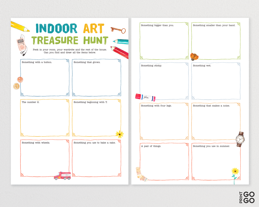 Indoor Art Treasure Hunt - Printable Holiday Activity for Kids! – Print ...